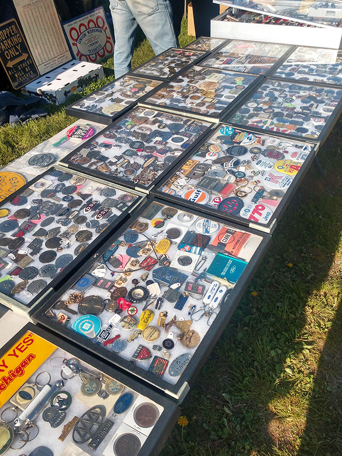 A treasure trove of memories, one pin at a time! These framed collections are like wearable history books for your wall.