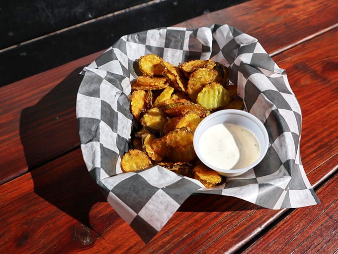 Pickle me surprised! These fried pickles are the ultimate bar snack &ndash; tangy, crunchy, and addictive. Resistance is futile!