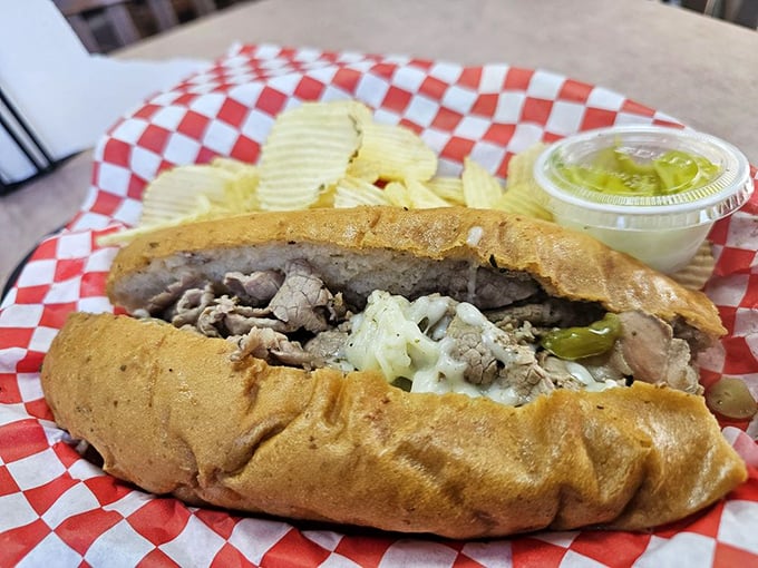 The Italian Beef with Mozzarella: where Italy meets Texas in a delicious cultural exchange. It's like a cheesy Romeo and Juliet, but with a much happier ending.