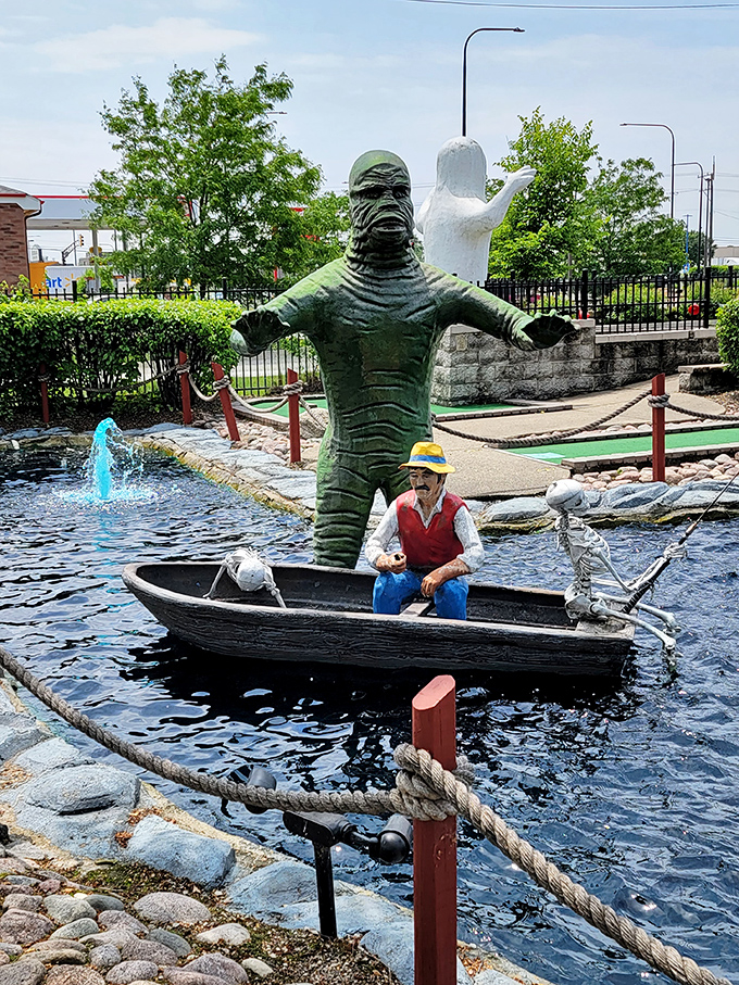 "It's the Creature from the Black Lagoon's distant cousin twice removed! This merman's got moves smoother than seaweed on a rocky shore."