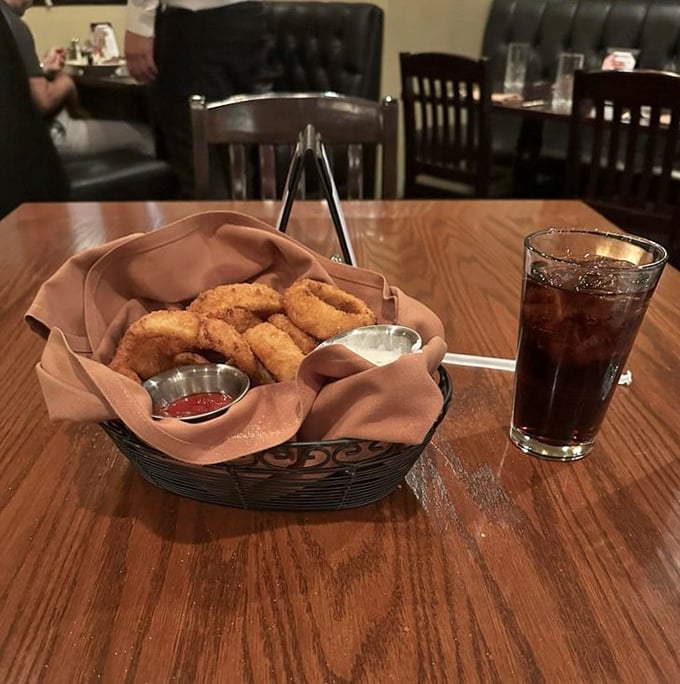 These aren't just onion rings; they're golden halos of crispy perfection. Forget diamonds &ndash; these are a food lover's best friend.