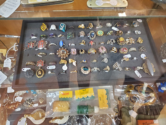 A treasure trove of tiny wonders! These rings aren't just jewelry; they're miniature time capsules waiting to adorn eager fingers.