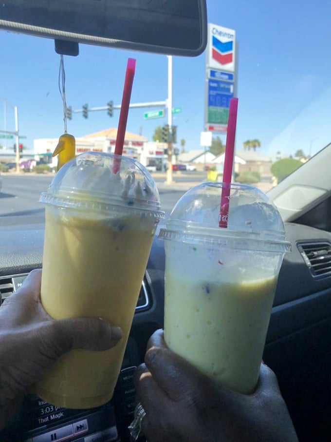 Smooth operators! These creamy concoctions look ready to cool you down faster than a polar bear's air conditioner in the Vegas heat.