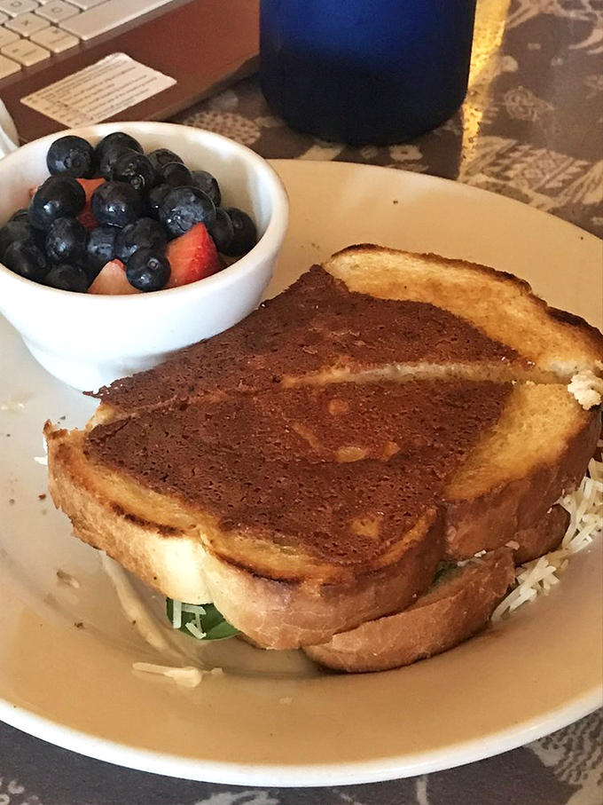 The Armadillo Sandwich: Crunchy on the outside, soft on the inside. Kind of like a certain Texan creature, but way more delicious.