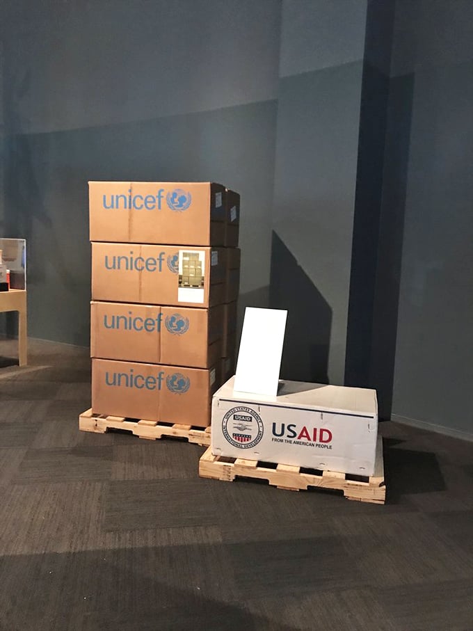 UNICEF and USAID join forces in this display, showing that when it comes to global health, teamwork makes the dream work.