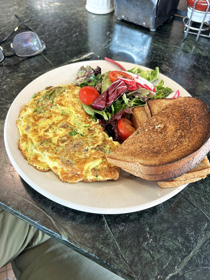 Who says healthy can't be heavenly? This veggie omelette is greener than Kermit and twice as satisfying.