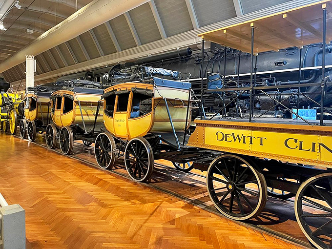 Stagecoach parking only: From horse-drawn to horsepower, this lineup shows how Americans have always been on the move.
