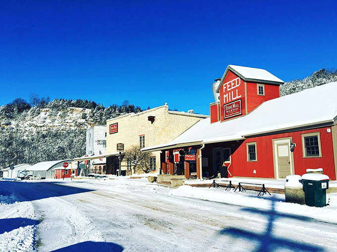 Winter wonderland or real-life snow globe? Lanesboro's snowy streets are straight out of a Hallmark movie.