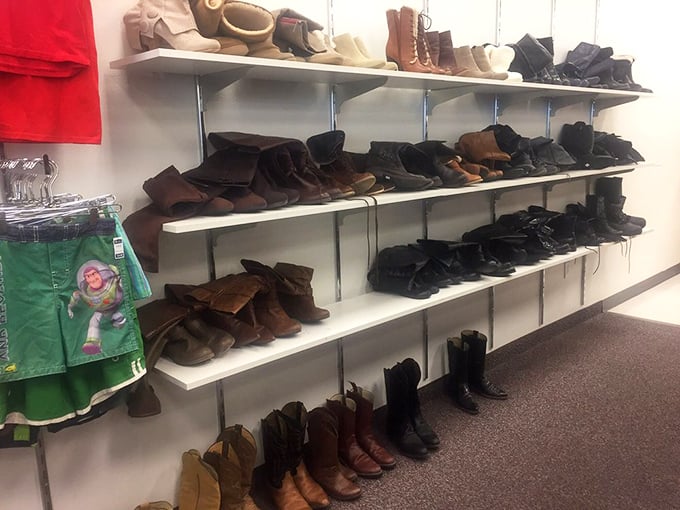 From cowboy boots to stilettos, this shoe section's got more sole than a James Brown concert! Find your perfect fit for any occasion.
