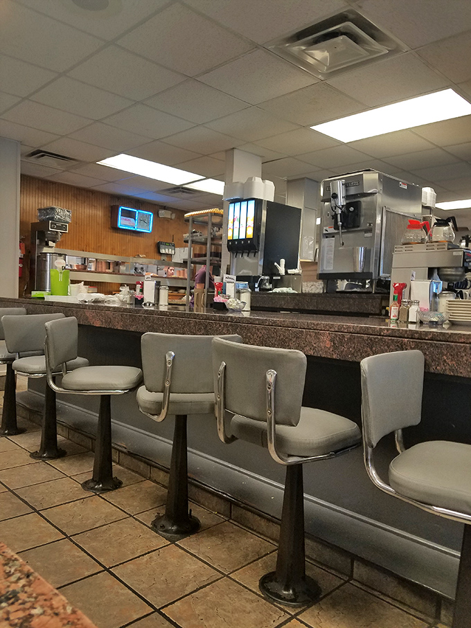 Pull up a seat at the counter, where the coffee refills are as bottomless as the local gossip. It's dinner theater, small-town style.