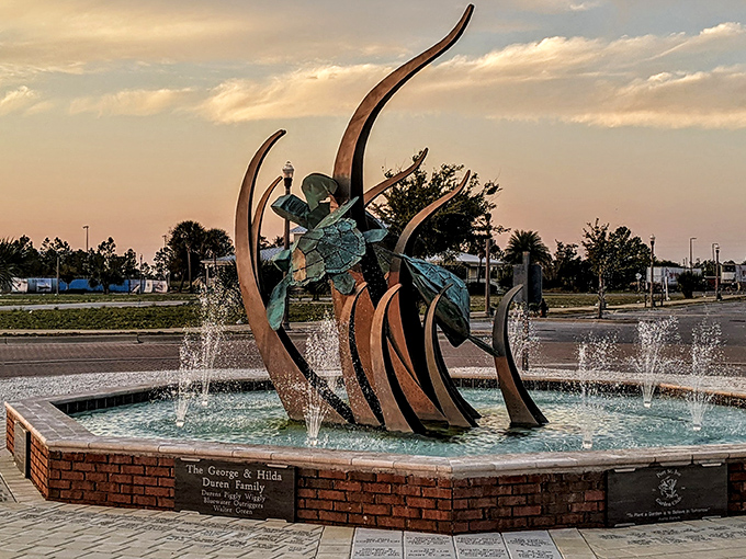 George Core Park's fountain: where turtles go when they're feeling fancy. It's like an aquatic ballet, but with more shell and less tutu.