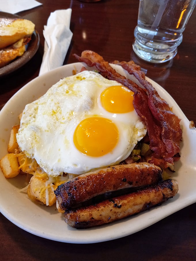 The Grand County Breakfast: Where eggs, bacon, and potatoes unite to form the holy trinity of morning meals. Prepare for a flavor explosion!