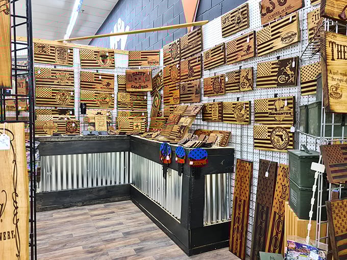 Wood you believe it? This handcrafted corner is where rustic charm meets stars and stripes in a patriotic DIY dream.