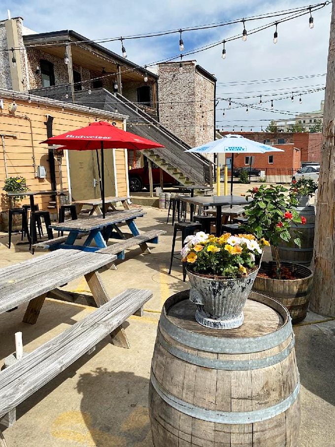Who needs a garden when you can have this flower-adorned beer oasis? It's like your backyard got a PhD in awesome.