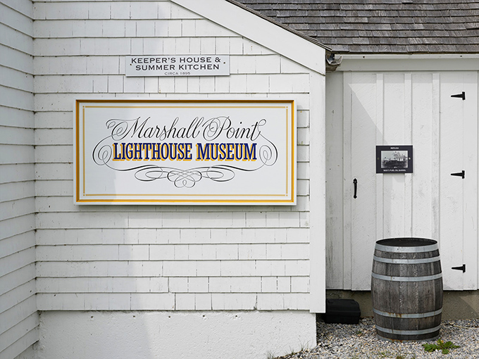Step into history: The Marshall Point Lighthouse Museum sign invites you to explore Maine's maritime heritage, no sea legs required.
