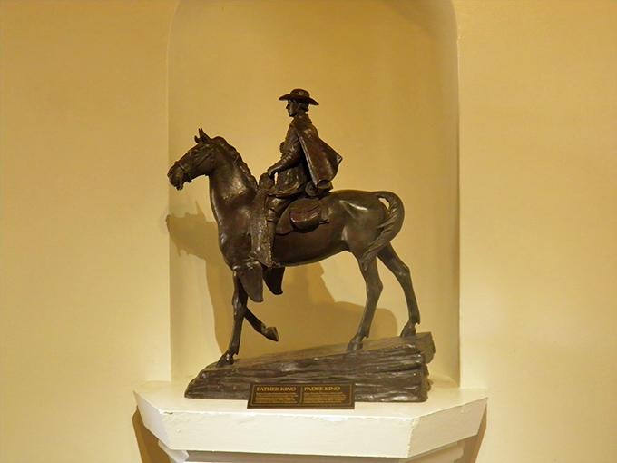 Padre Kino rides again! This bronze buckaroo looks ready to gallop straight into your history books &ndash; and maybe your heart.
