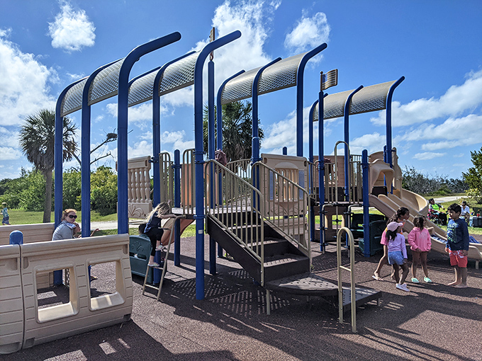 Kid-tested, parent-approved fun zone. This playground is where young explorers train for future Fort De Soto adventures.