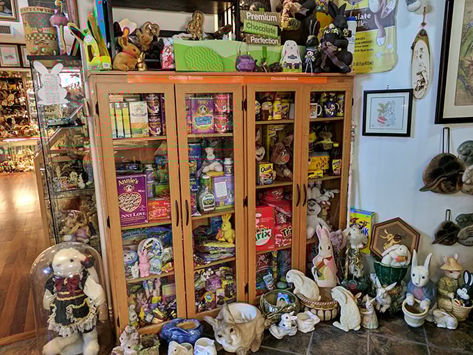 Nostalgia overload! This retro rabbit collection is like a time machine to every grandma's china cabinet.