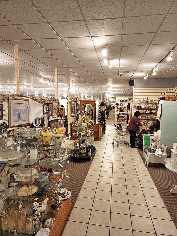 Thrift store anthropology in action! Watch as seasoned bargain hunters and curious newcomers navigate this sea of secondhand wonders.