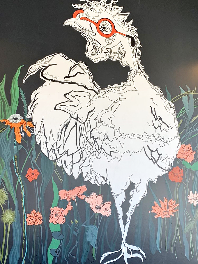 Move over, Picasso! This funky chicken art is serving up some serious style. It's a feast for your eyes before the real feast begins.