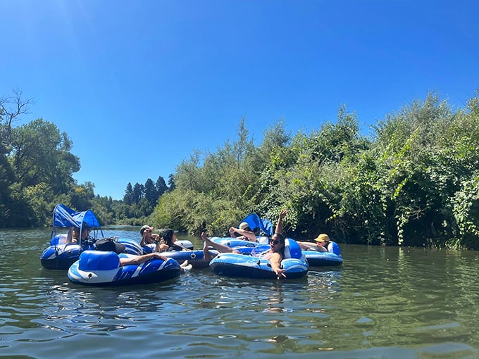 Water activities: River tubing: where "going with the flow" isn't just a saying, it's a lifestyle. These folks have mastered the art of lazy river luxury.