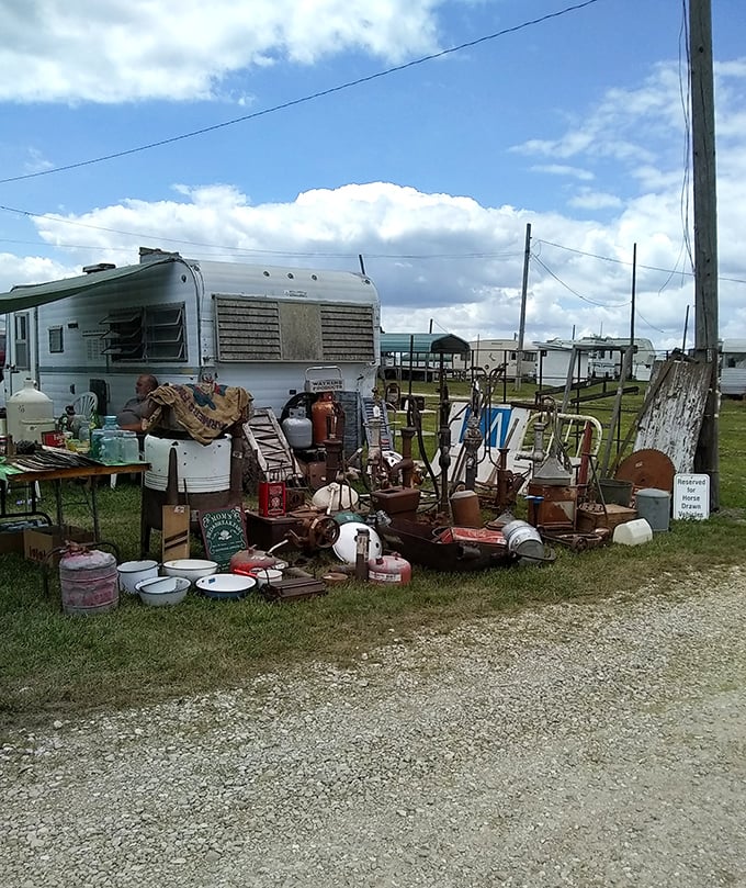 From grandma's attic to your living room! This vintage vignette is a time capsule of tchotchkes waiting to tell their tales.