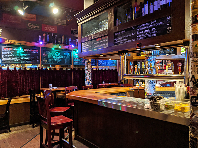 Caution: Beer Line ahead! This two-story brew paradise is where hops dreams come true.