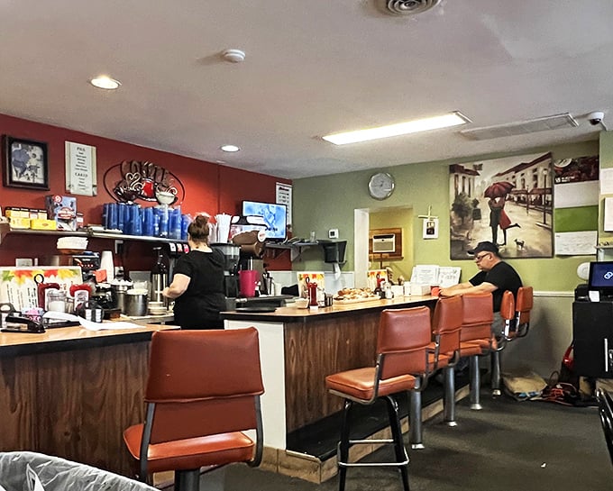 Pull up a seat at the breakfast bar, where coffee flows like a river and the griddle sizzles with promise. It's like front-row seats to a culinary concert.