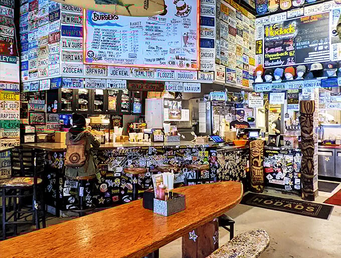 Pull up a stool and join the burger party! This bar area is where food dreams come true and diet plans go to die.