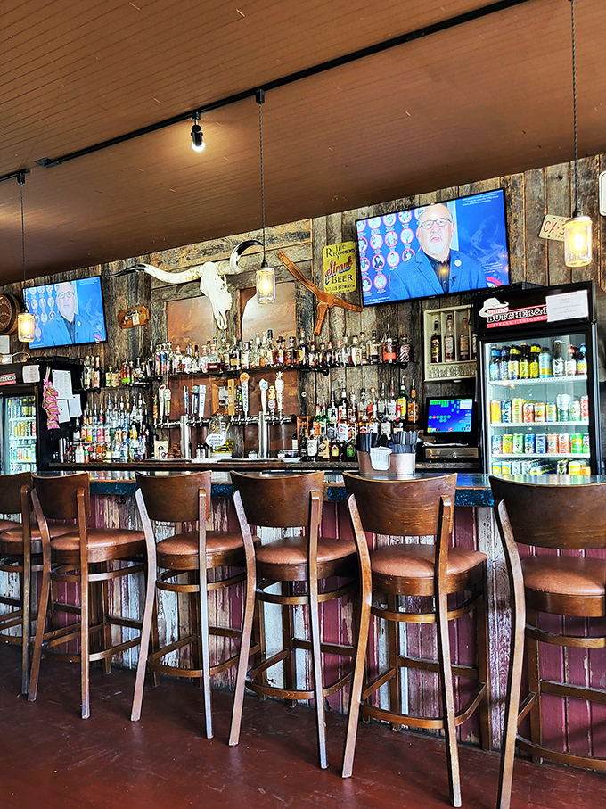 Bottoms up! This bar is stocked well enough to make even the most indecisive drinker feel like a kid in a candy store.