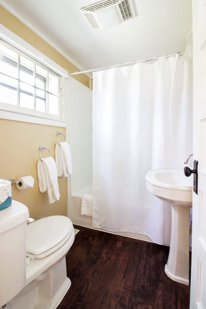 A bathroom so fresh and so clean, you might actually look forward to your morning routine. No "Psycho" shower scenes here!