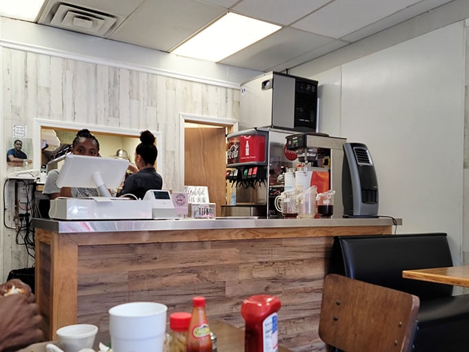 Where the magic happens! This bustling counter is like mission control for comfort food cravings.