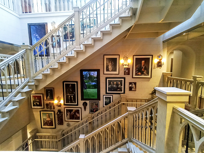 A stairway of memories or a clever way to avoid boring wallpaper? Epic's photo gallery adds a personal touch to corporate spaces.