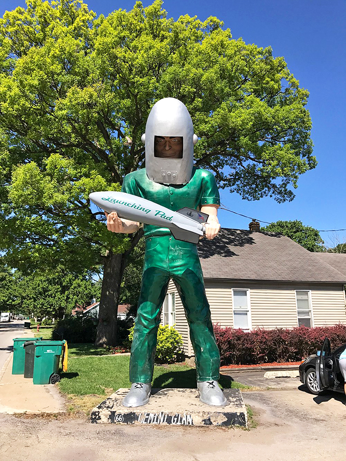 Standing tall amidst suburban sprawl, he's a reminder that sometimes the most extraordinary adventures begin in the most ordinary places.