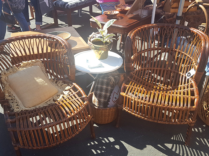 Rattan revival! These chairs are the perfect perch for sipping Mai Tais and pretending you're in a tropical paradise. Beach vacation, anyone?