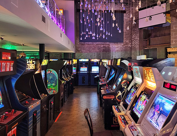 Neon dreams and digital schemes. This isn't just a room; it's a time capsule with a killer light show.