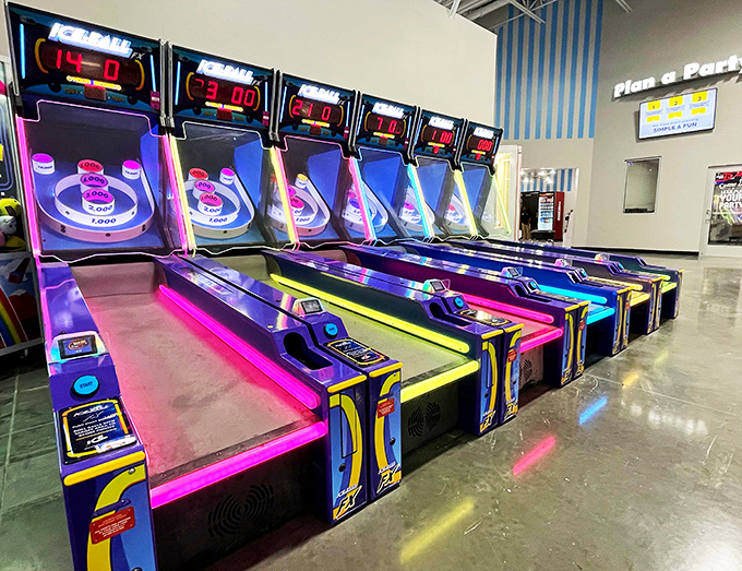 Ice ball, anyone? This game is what happens when air hockey and curling have a futuristic love child.