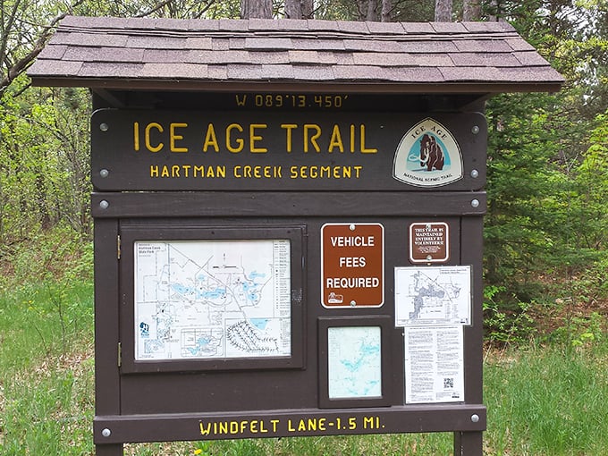 Choose your own adventure! This information board is like a real-life game menu for outdoor enthusiasts.
