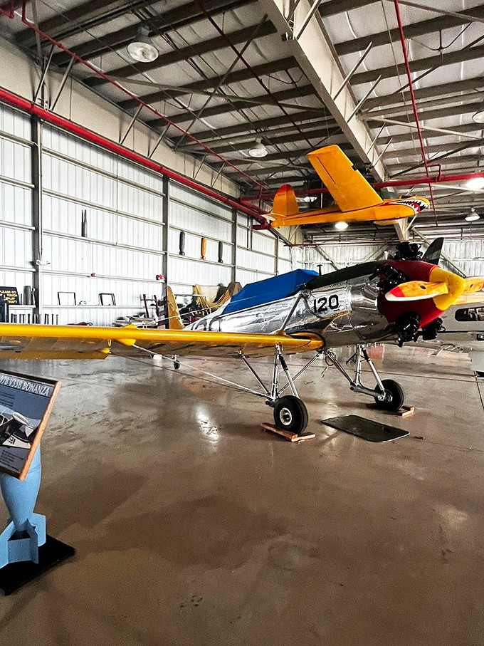 Look up, way up! This hangar's packed with more history than your grandpa's attic, and twice as exciting.