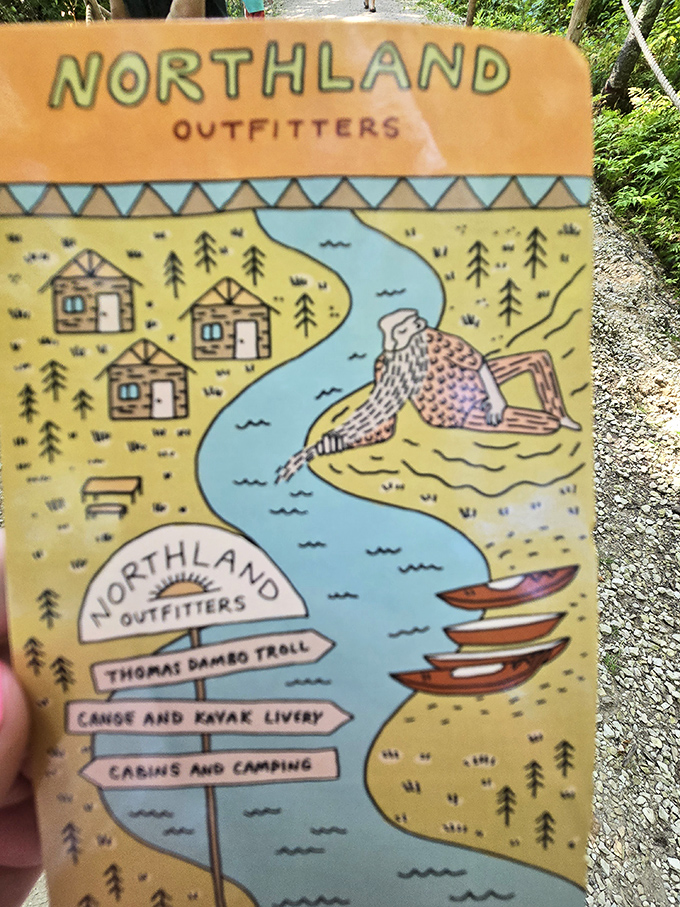 X marks the troll! This whimsical map turns navigation into an adventure worthy of Indiana Jones &ndash; if Indy traded his fedora for a cozy flannel.