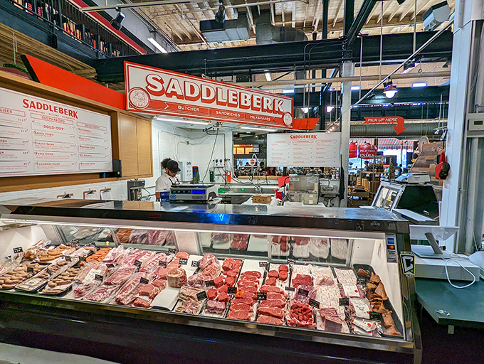 Meat your match! Saddleberk's display is a carnivore's dream, offering cuts so prime they'd make a vegetarian do a double-take.