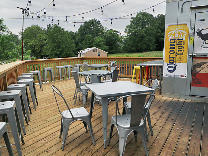 Dine al fresco on this charming deck. It's like a picnic, but with better seating and zero risk of ants stealing your chicken.