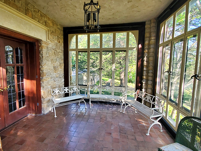 Sun-drenched serenity! This charming patio is the perfect spot for sipping tea and pretending you're British nobility.