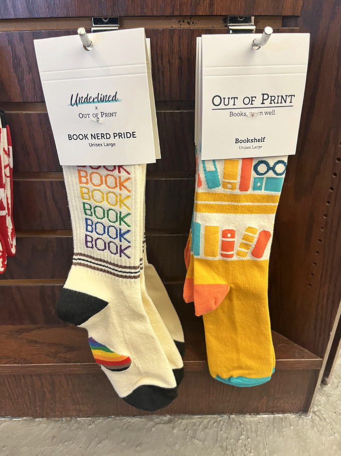 "Wear your book nerd pride! City Lit's literary socks are like secret handshakes for bibliophiles. Warning: May cause spontaneous discussions about Oxford commas."