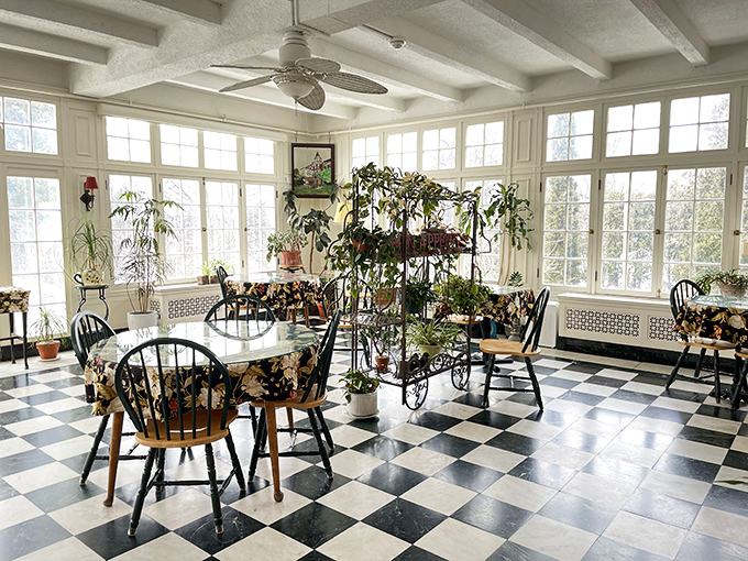 Plant paradise meets culinary haven in this sun-soaked solarium. It's like eating in a greenhouse, minus the dirt and plus the ambiance.