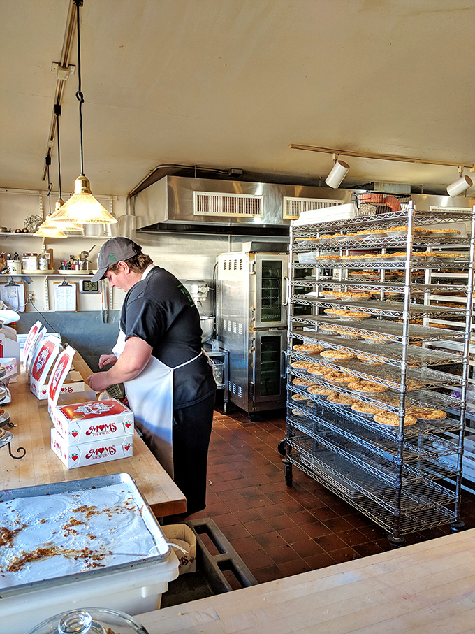 Behind the scenes magic! Watch as pies transform from humble ingredients to slices of pure joy.