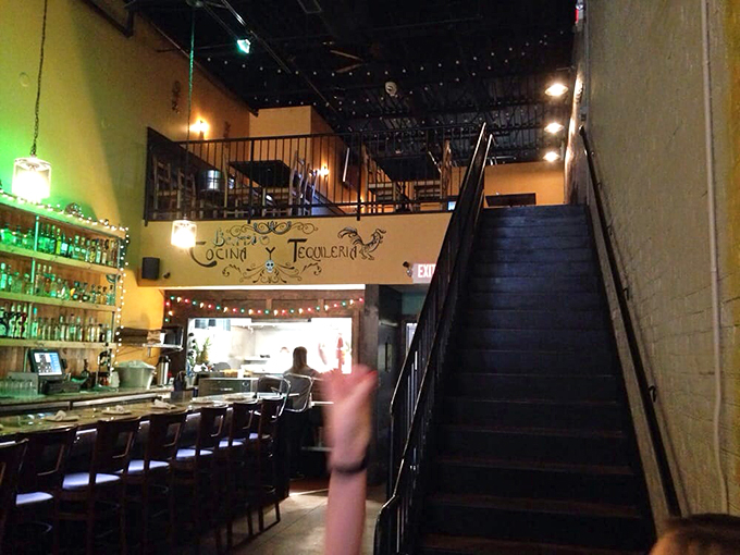 Stairway to heaven? Nope, just the path to more delicious food upstairs. Watch your step, but don't watch your waistline!