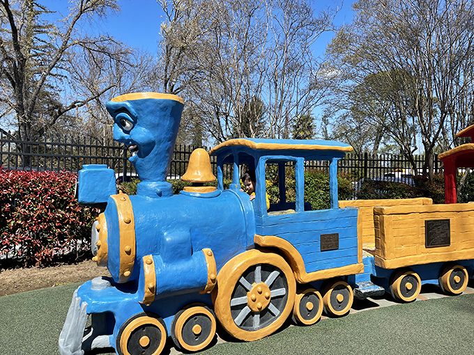 "All aboard the Imagination Express! This cheery choo-choo proves that with the right attitude, you're never too old to play conductor."