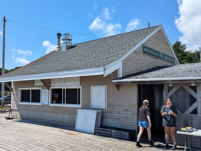 Muscongus Bay Lobster's weathered wooden building tells stories of countless Maine summers and happy, butter-drenched diners.