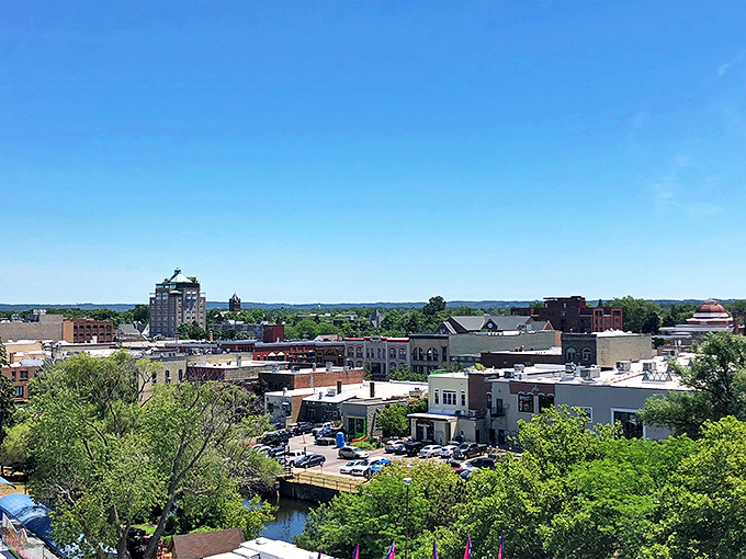 Traverse City's waterfront: Where Grand Traverse Bay meets snow-covered shores. Imagine the crunch of fresh snow underfoot as you take in this serene winter scene.